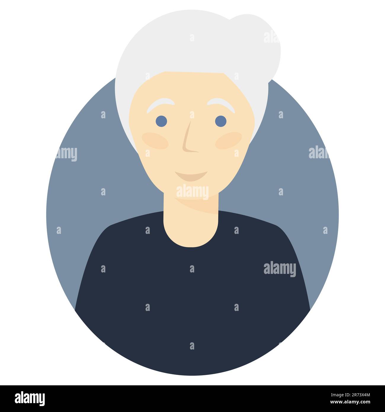 Woman face avatar illustration on grey circle background Design element ...