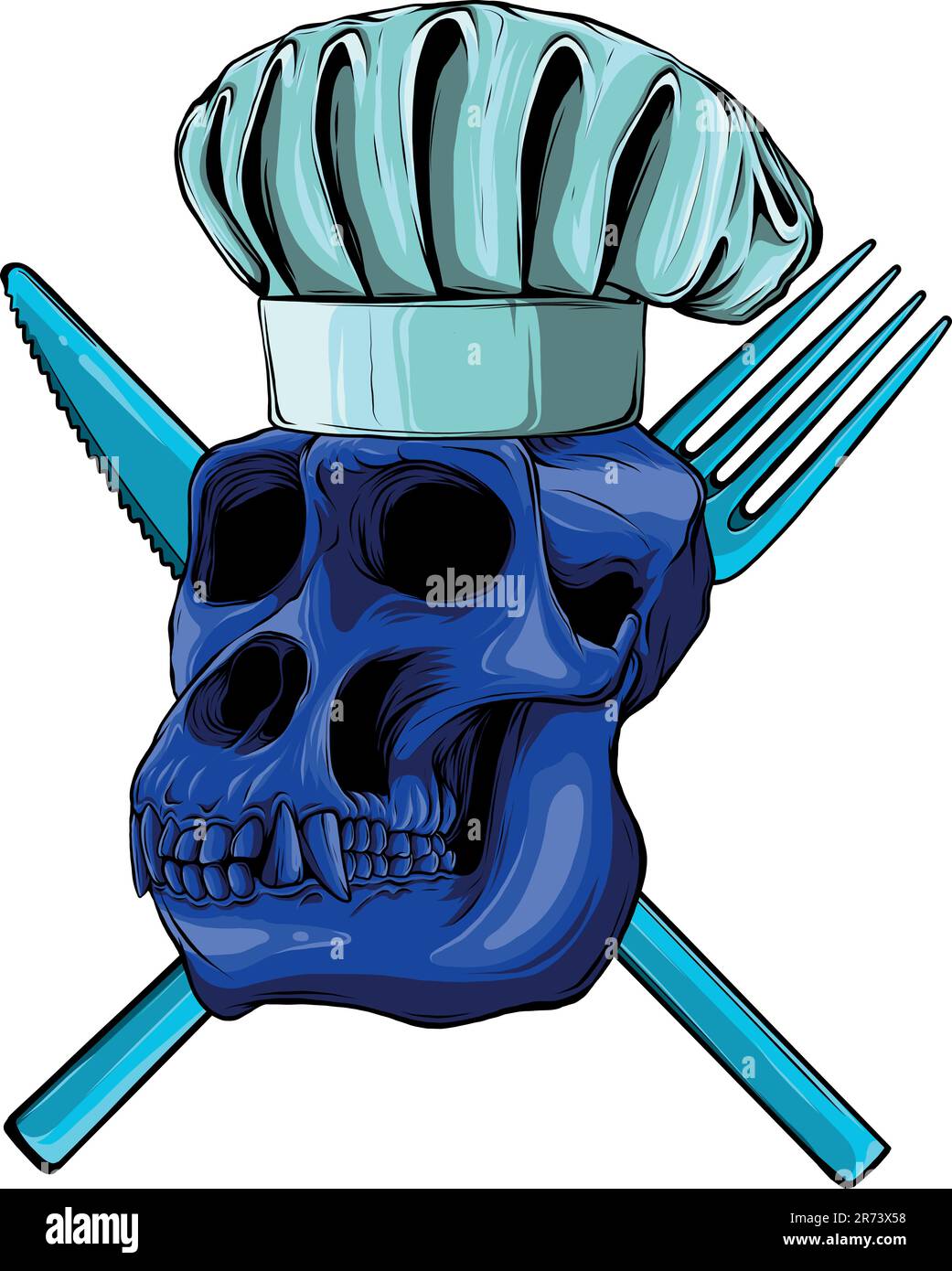 colored draw of monkey skull vector illustration design Stock Vector ...