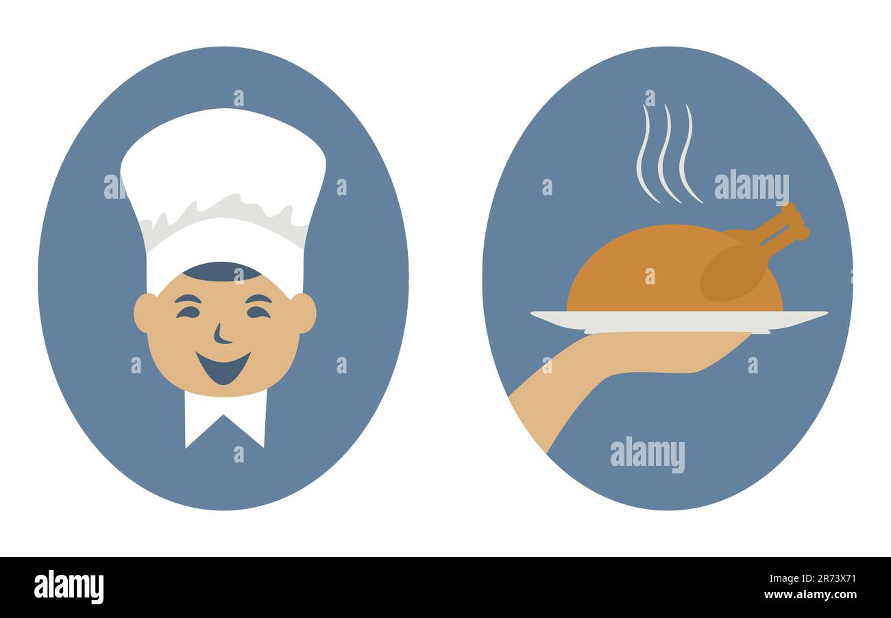 Funny cook Human hand holding dish with hot roast turkey IconsYoung ...