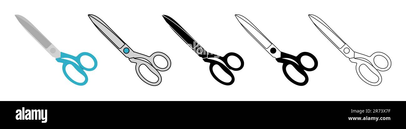 Scissors icons set. Isolated cutting scissors. Pictogram of scissor ...