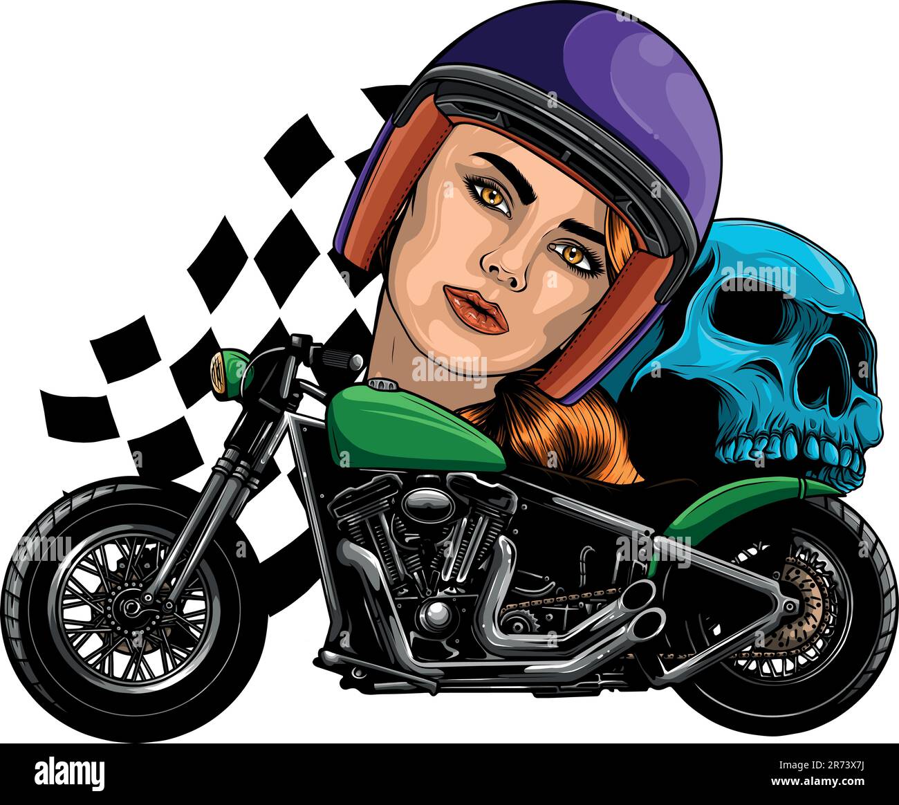 illustration of custom motorcycle chopper vector design Stock Vector ...