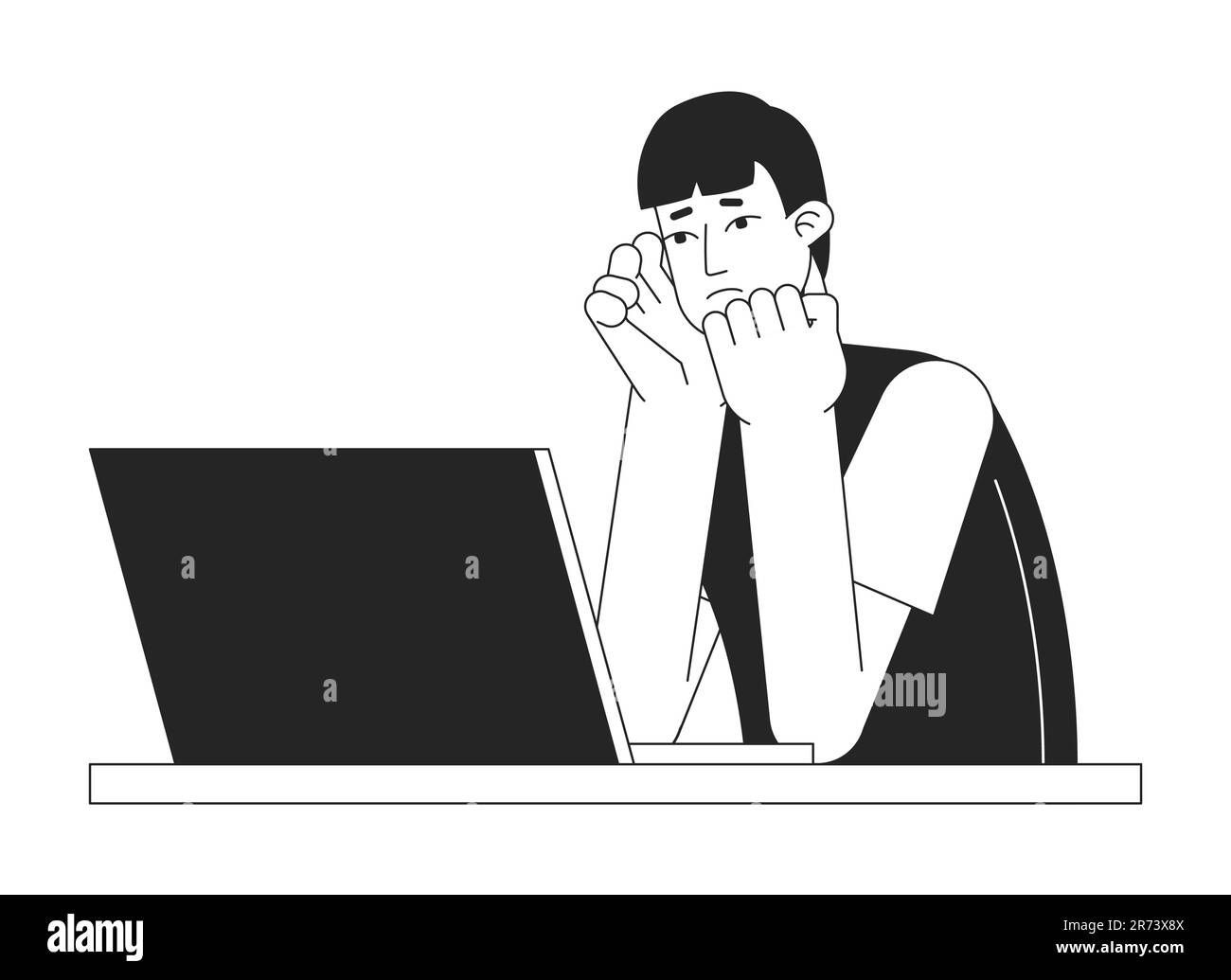 Frustrated man ink drawing hi-res stock photography and images - Alamy