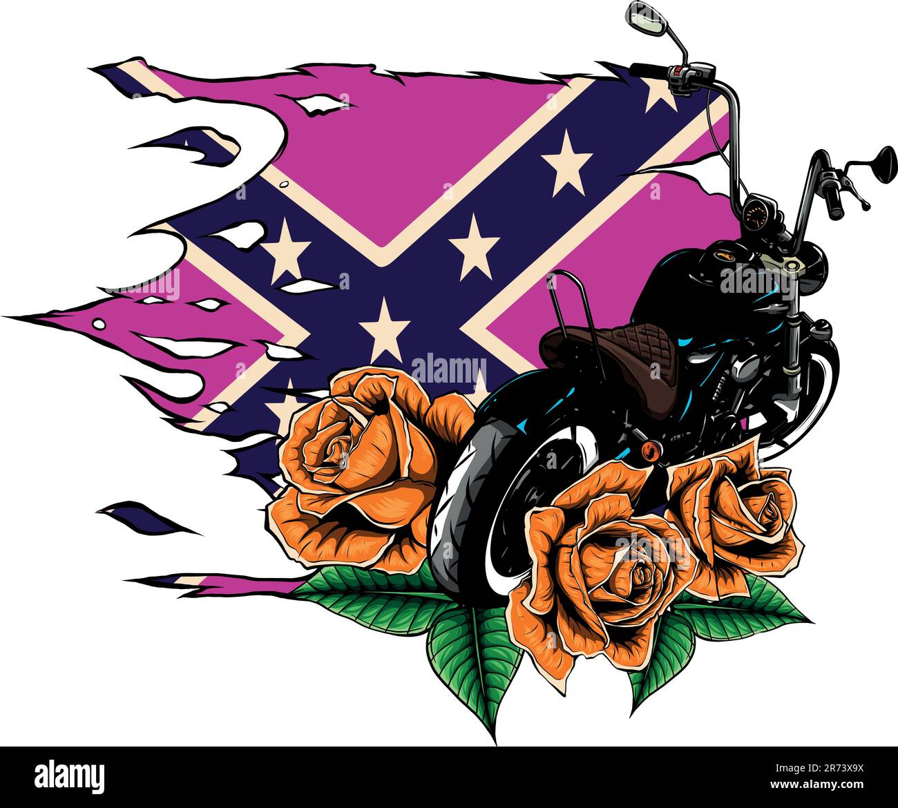 illustration of custom motorcycle chopper vector design Stock Vector ...