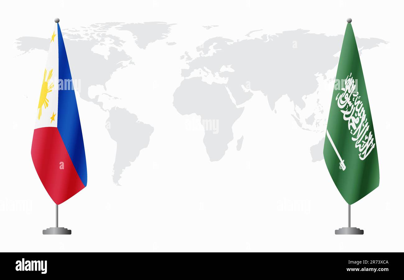 Philippines and Saudi Arabia flags for official meeting against ...