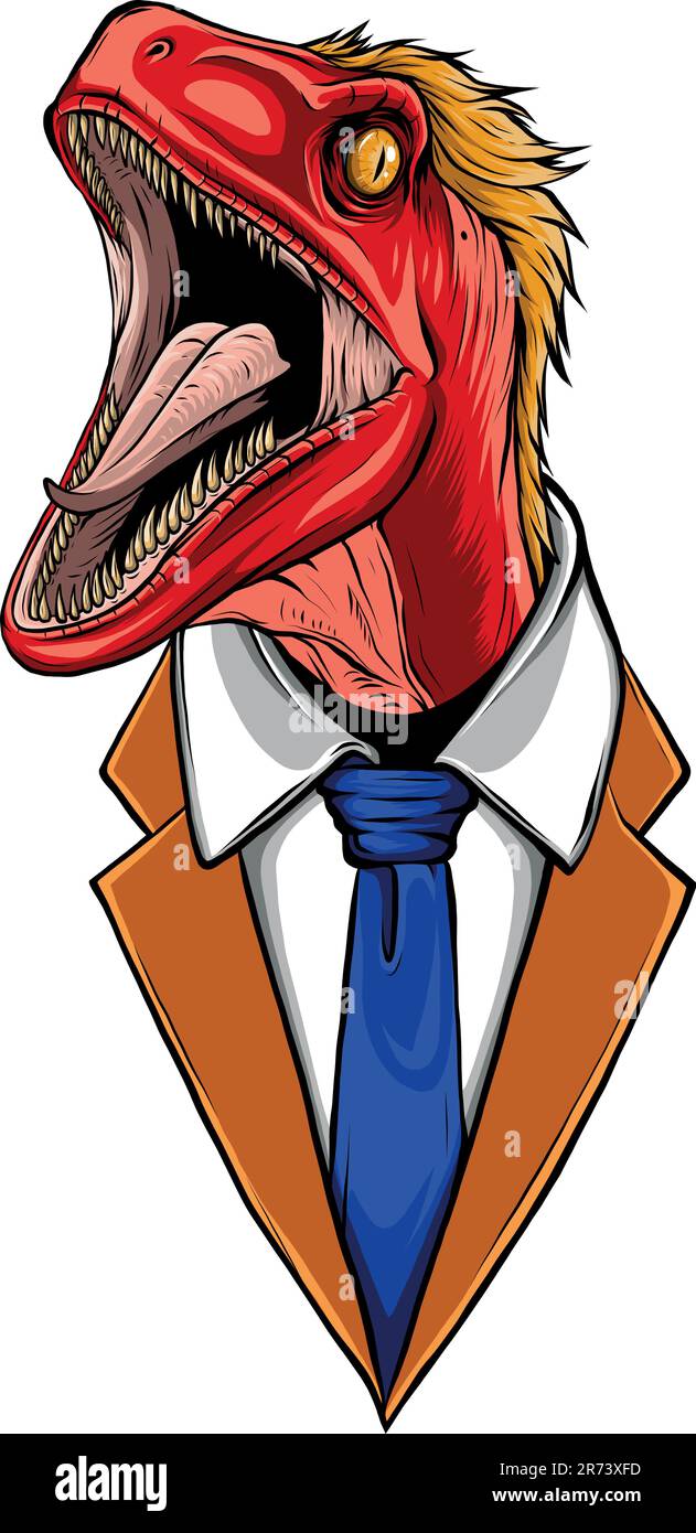 Velociraptor Dinosaur Vector Illustration on white background Stock ...