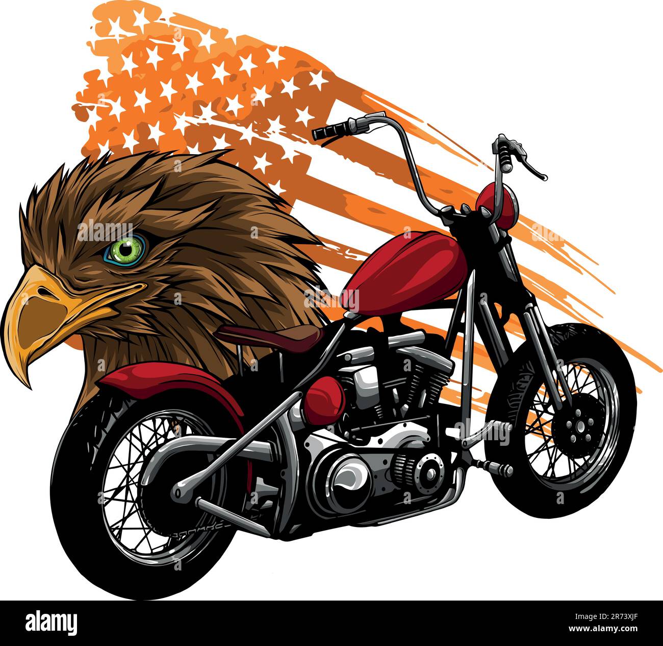 illustration of custom motorcycle chopper vector design Stock Vector ...