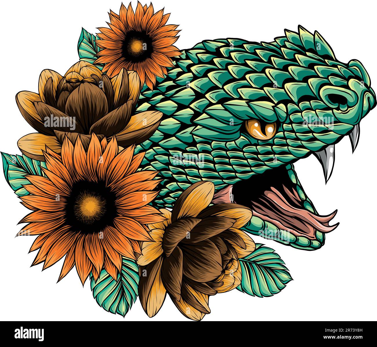 snake head hand drawn vector illustration design Stock Vector Image ...