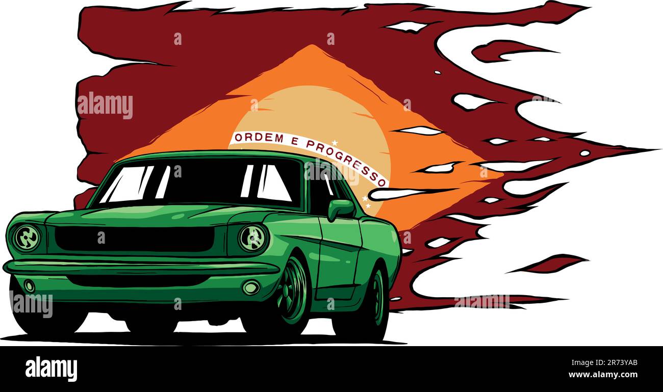 hand draw of Muscle car vector illustration design Stock Vector Image ...