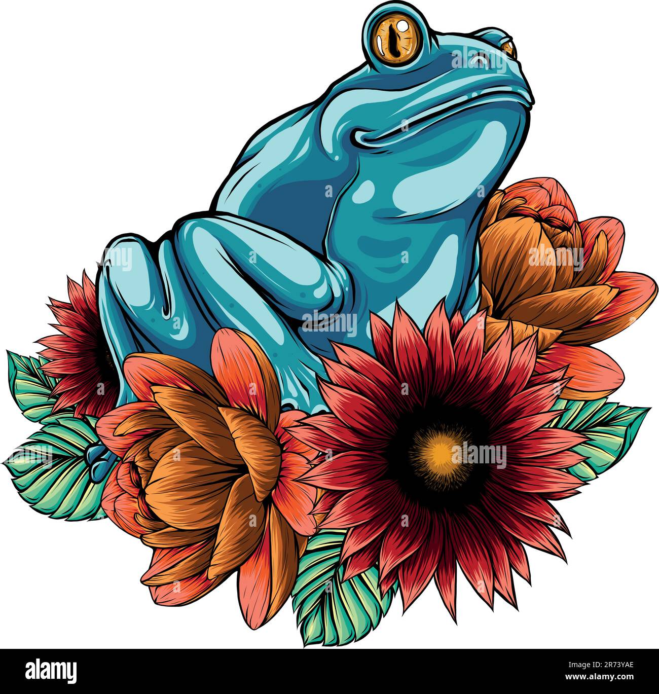 colored draw of frog vector illustration design Stock Vector Image ...