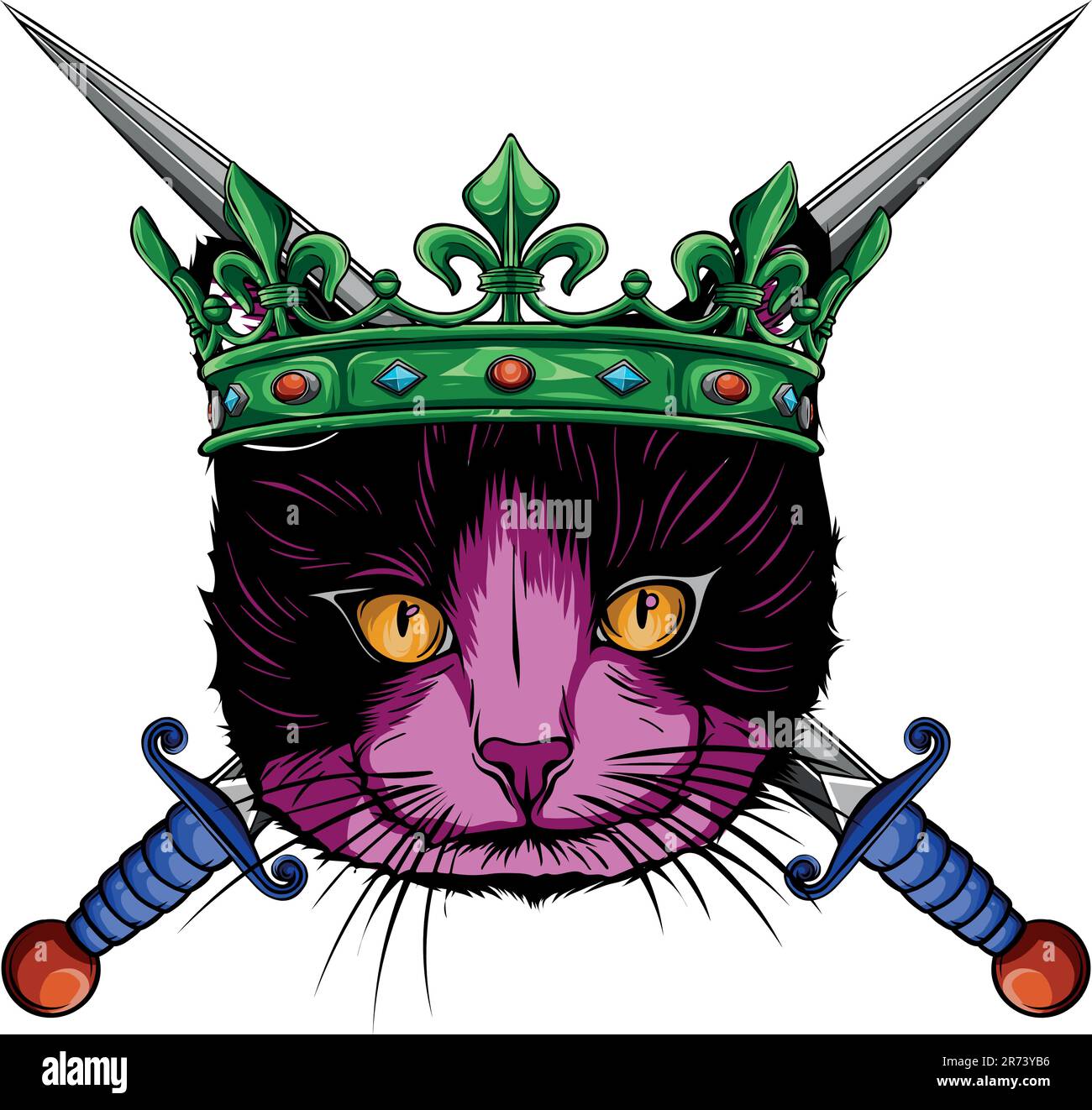 hand draw of cat head vector illustration design Stock Vector Image ...