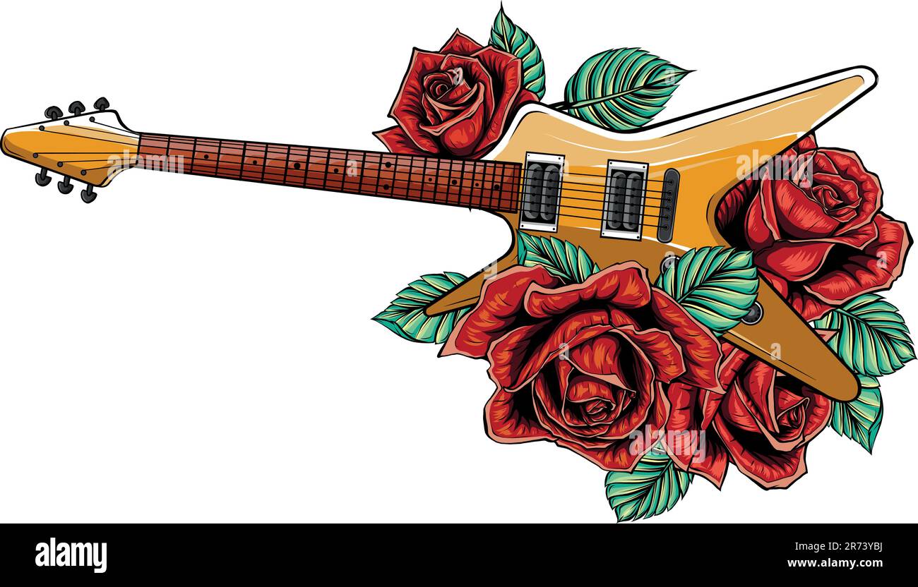 draw colorful Electric guitar vector illustration design Stock Vector ...