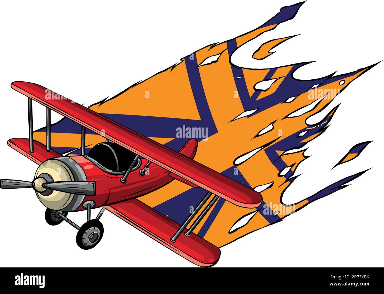 draw vintage colored airplane vector illustration design Stock Vector ...