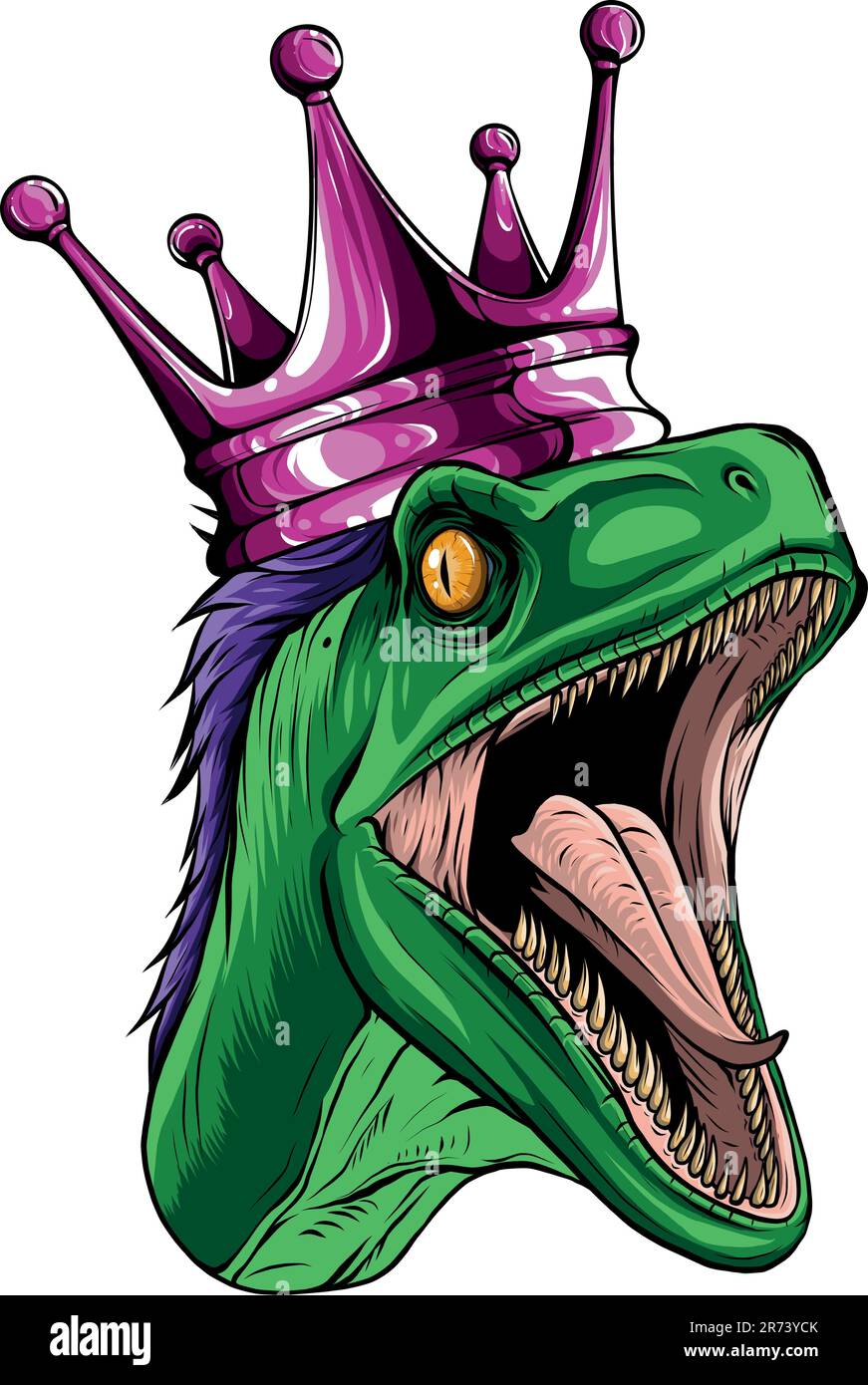 Velociraptor Dinosaur Vector Illustration On White Background Stock