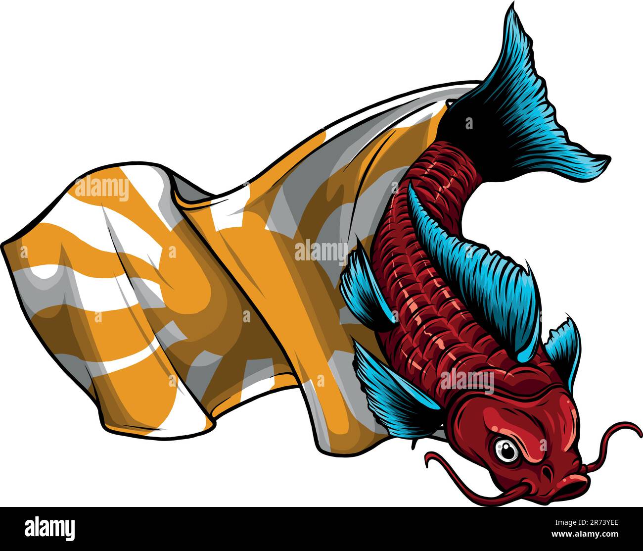 colored draw of Carp Fish Vector Illustration design Stock Vector Image ...