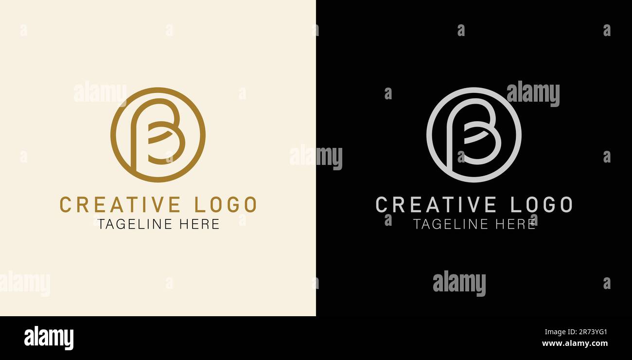 Letter B logo with circle shape style. ob, bo, b inside o rounded ...