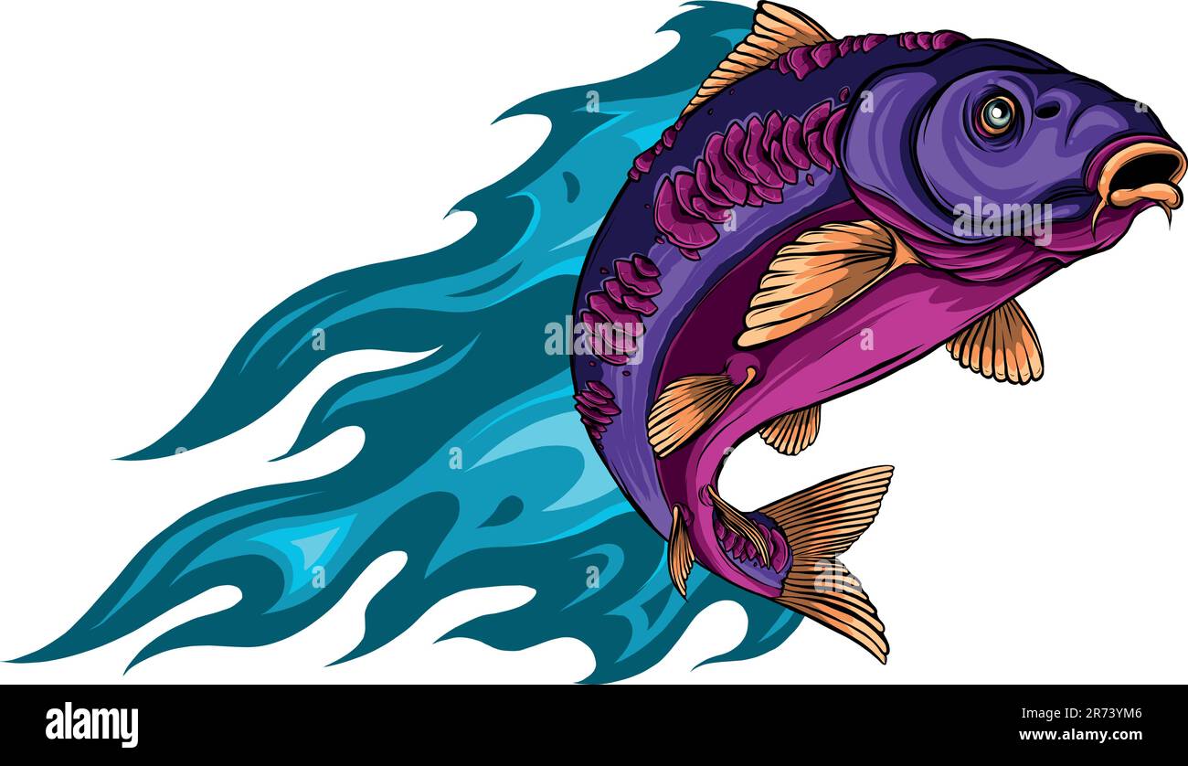 colored draw of Carp Fish Vector Illustration design Stock Vector Image ...
