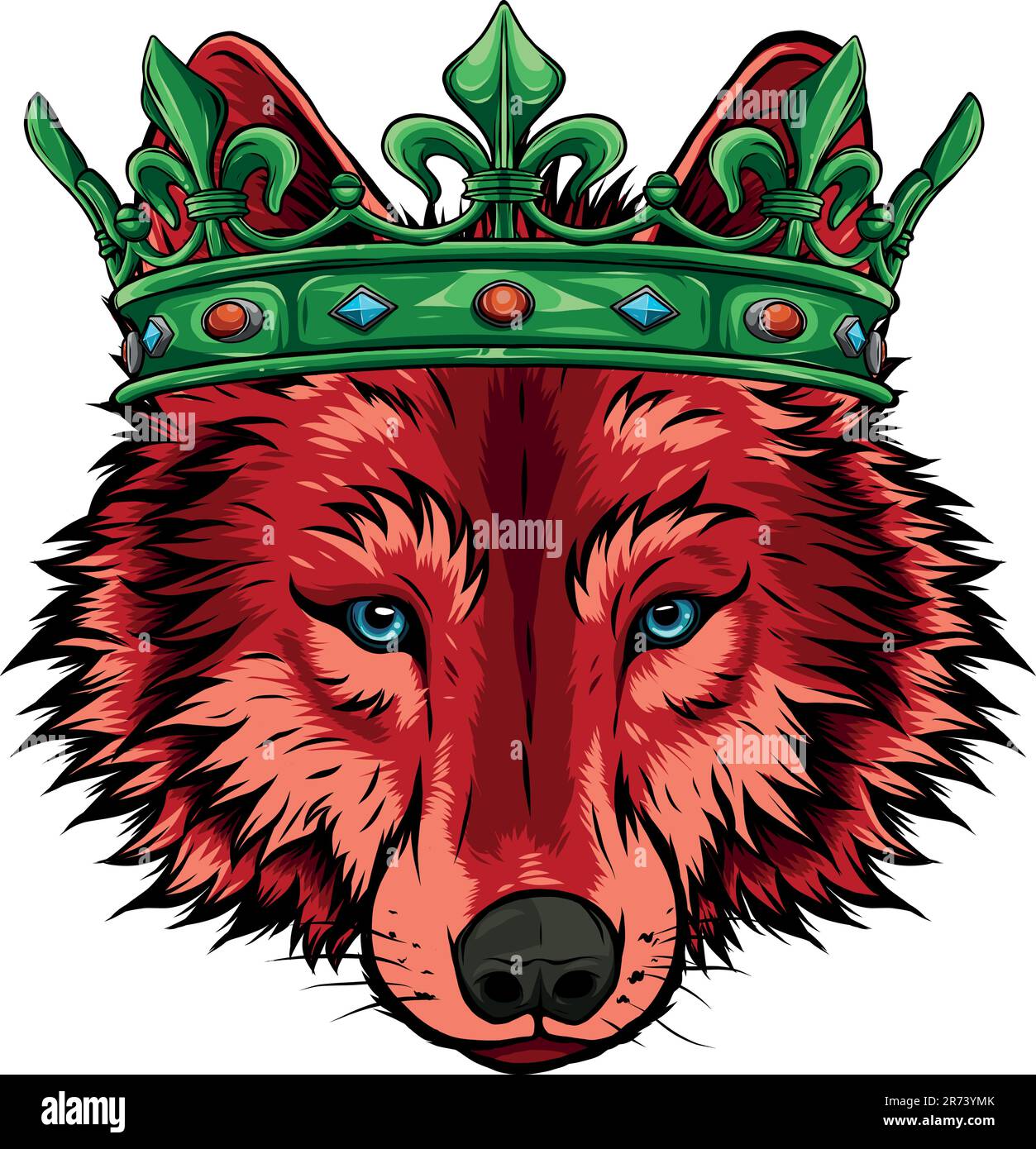 colored wolf head mascotn vector illustration design Stock Vector Image ...