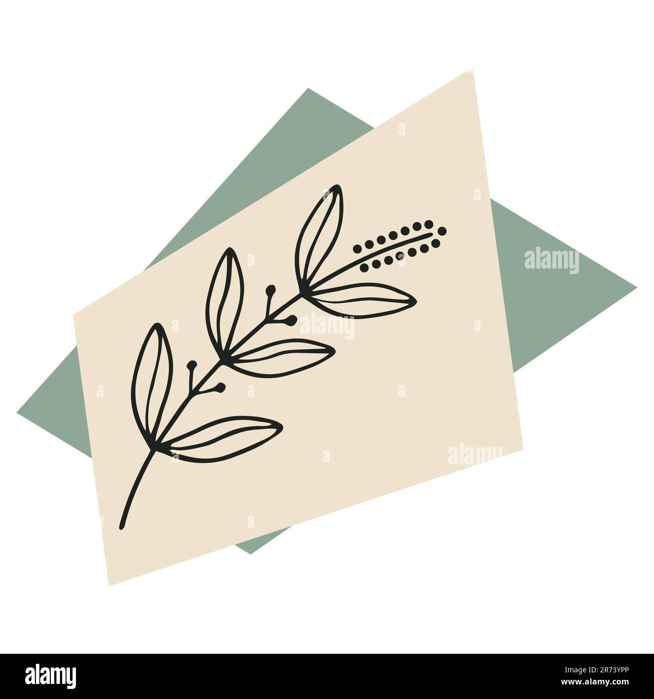 Exotic black flower on green background line art Outline branch Vector ...