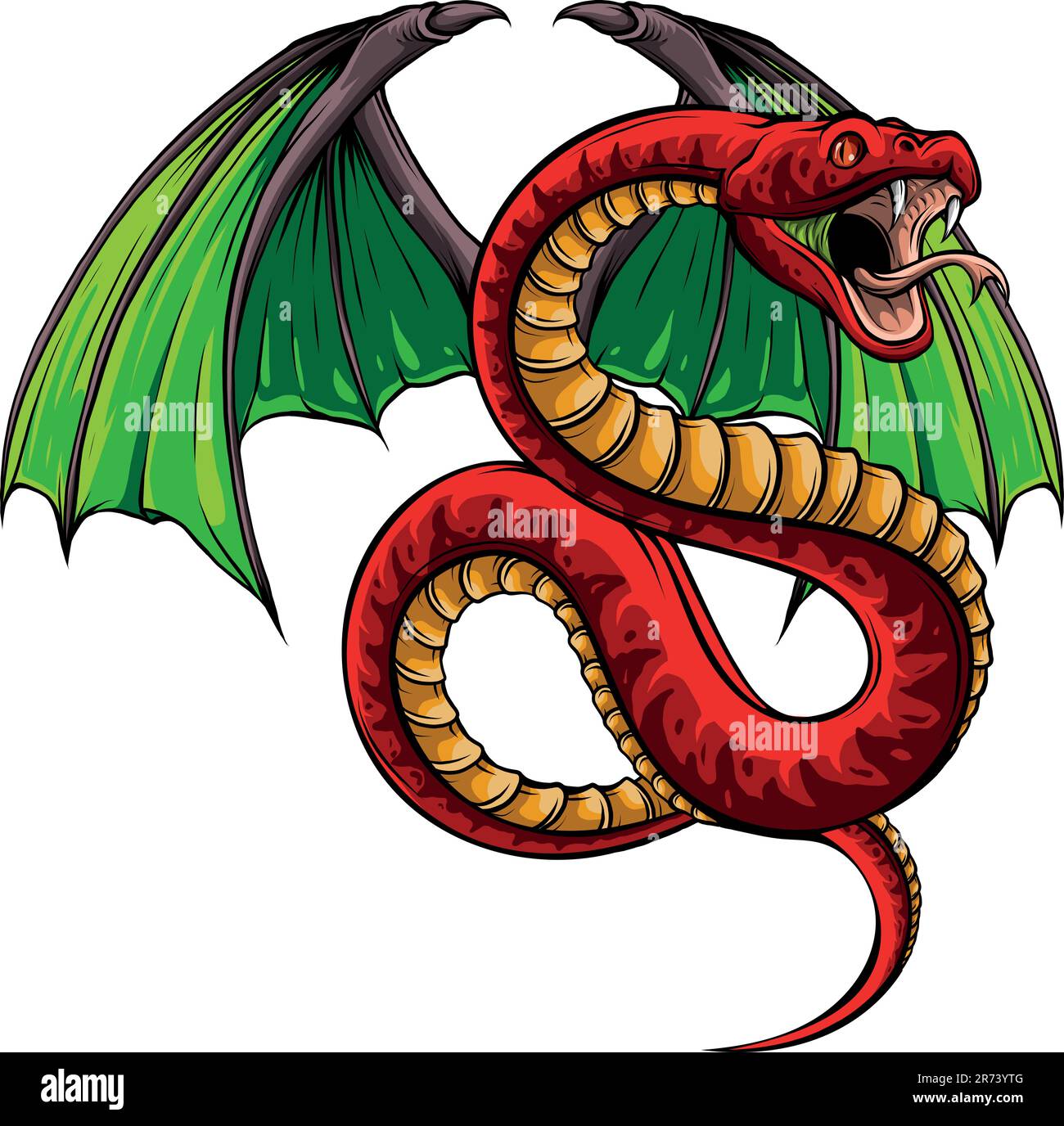 Colorful hand drawn vector illustration of snake Stock Vector Image ...