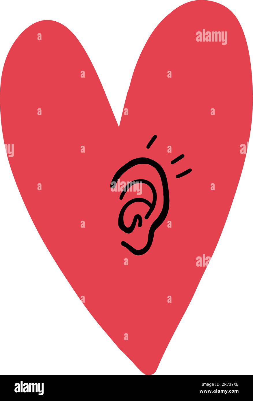 Heart symbol with ear inside Stock Vector Image & Art - Alamy