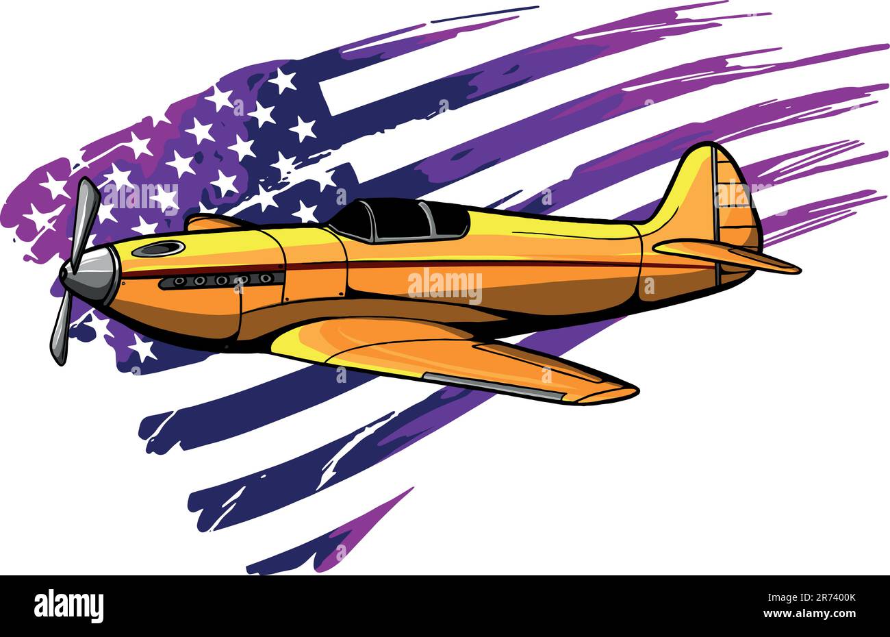 Vector illustration of old fighter plane design Stock Vector Image ...
