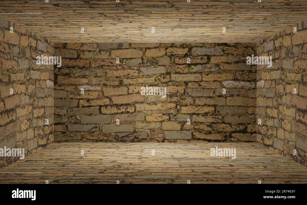 modern grunge 3d wall and floor texture room interior background Stock ...