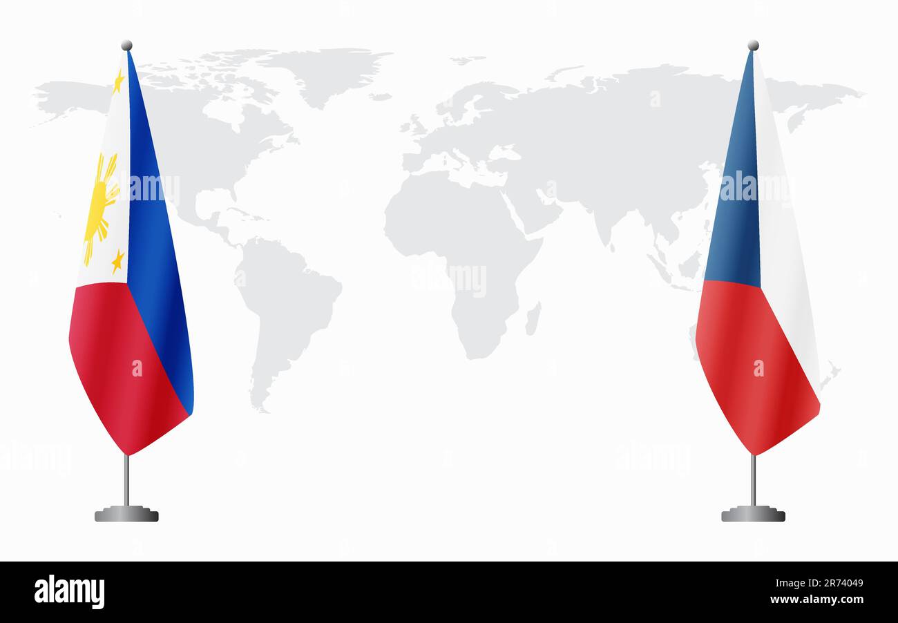 Philippines and Czech Republic flags for official meeting against ...