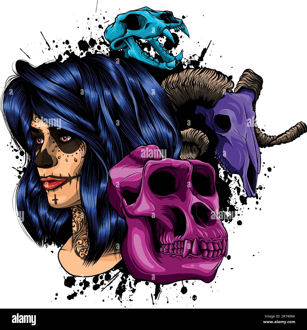 Voodoo makeup Cut Out Stock Images & Pictures - Alamy