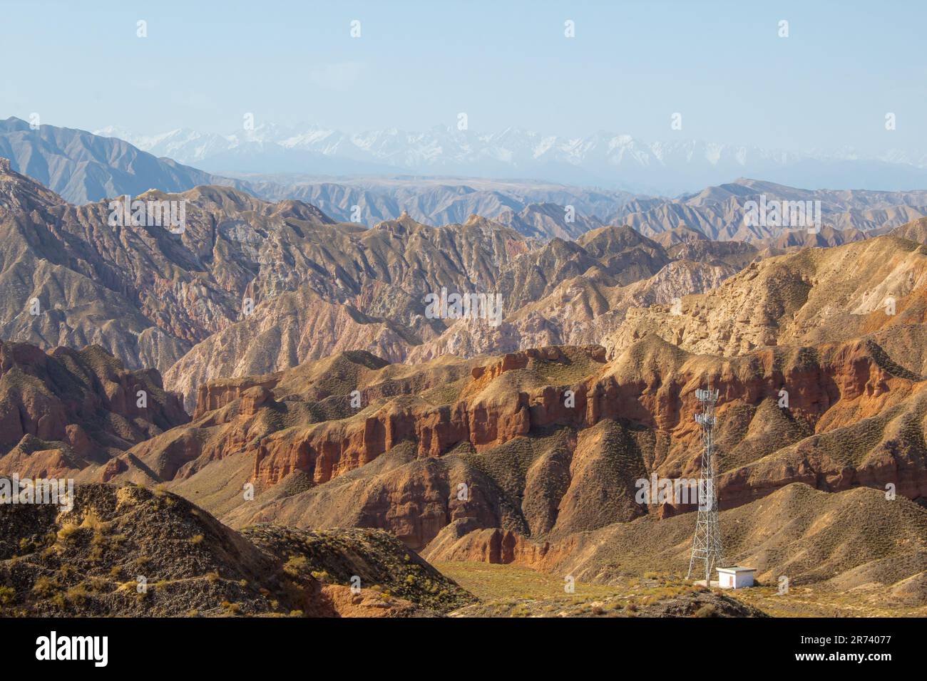 Aerial View of Binggou Danxia Canyon Landform in Zhangye, Sunan Region ...