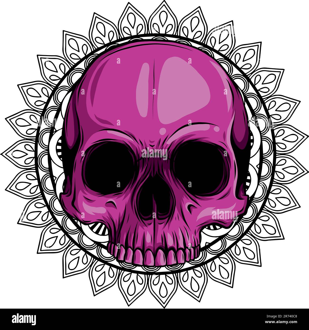 colored draw of human skull vector illustration design Stock Vector ...