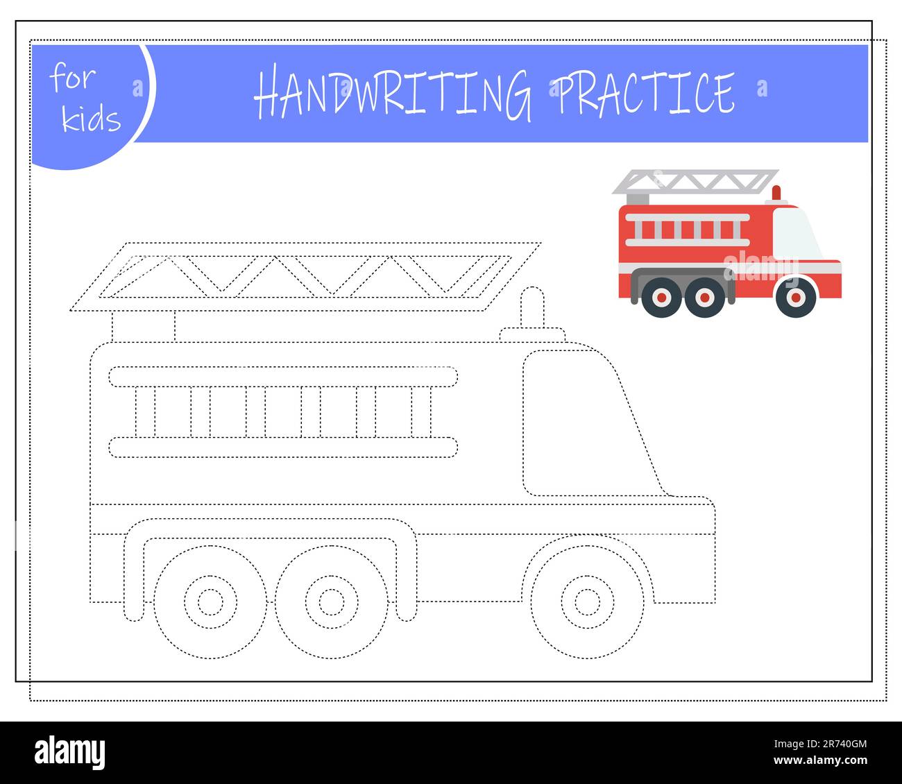 Connect the dots, educational game for kids, cartoon fire truck Stock ...