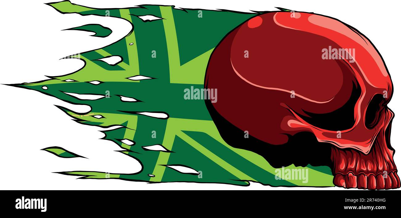 colored draw of human skull vector illustration design Stock Vector ...