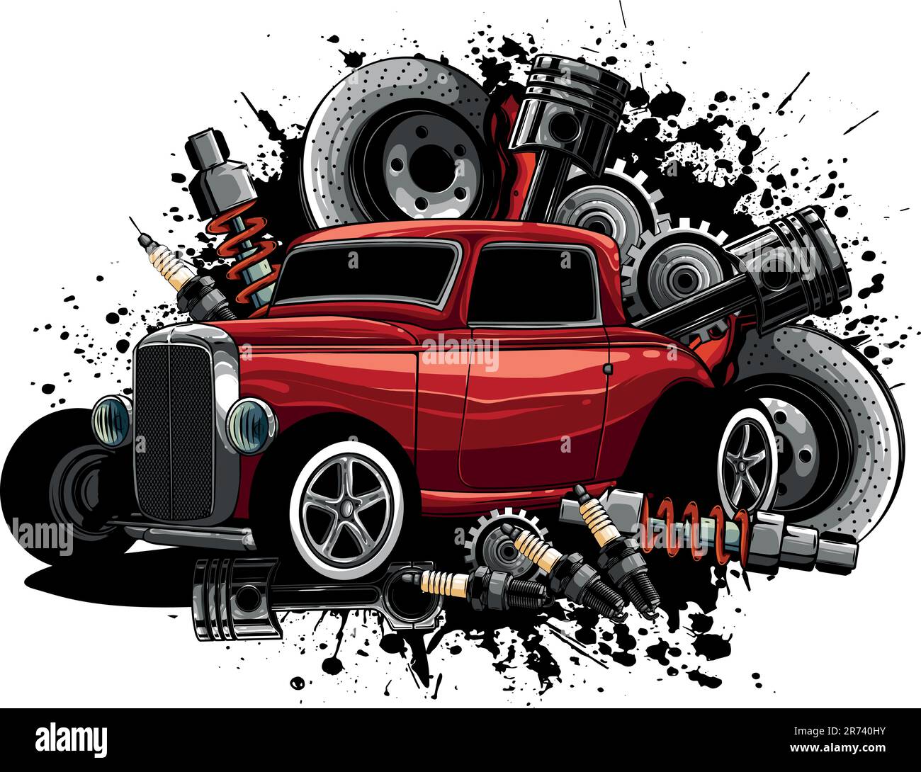 draw of hot rod car vector illustration design Stock Vector Image & Art ...