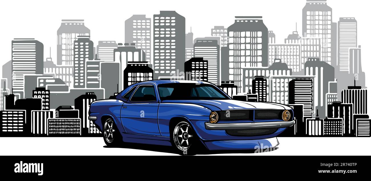 hand draw of Muscle car vector illustration design Stock Vector Image ...