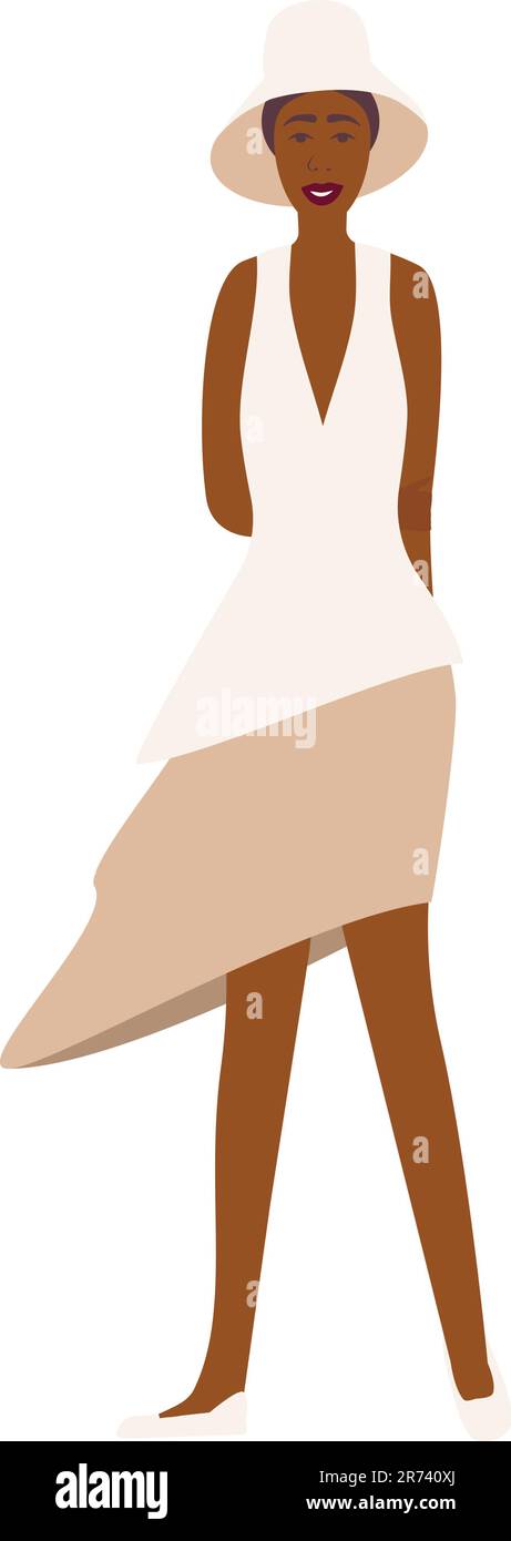 Full length portrait of girl illustration Design element Vector ...