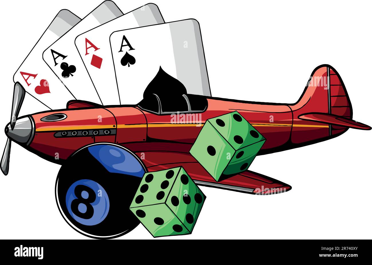 Vector illustration of old fighter plane design Stock Vector Image ...
