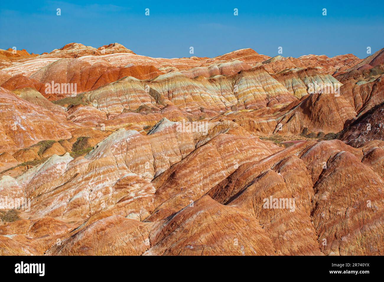 Danxia landform in Zhangye, China. Danxia landform is formed from red ...