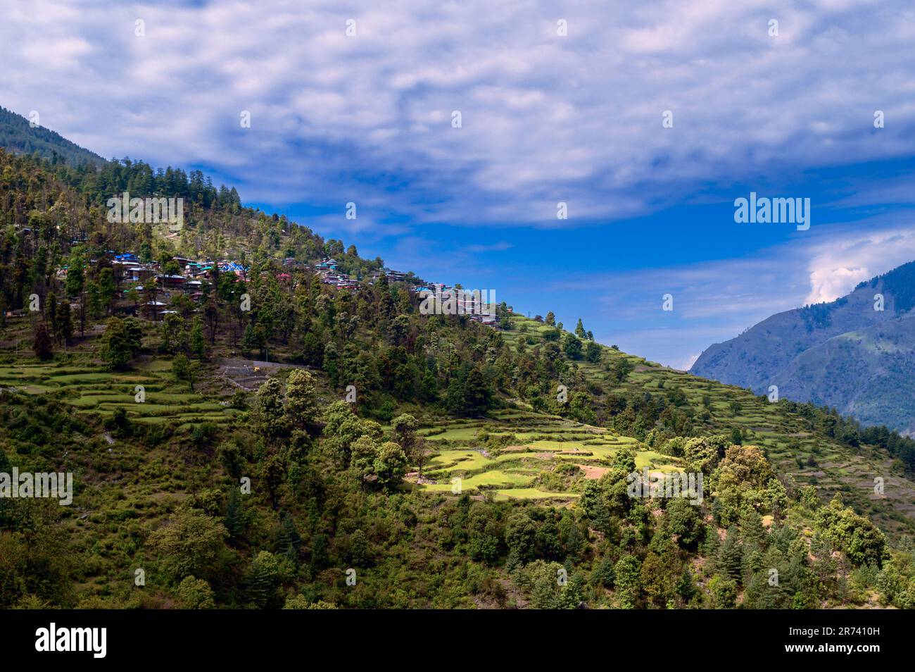 landscape in the mountains. The scenic view on Dev Kyara is a high ...