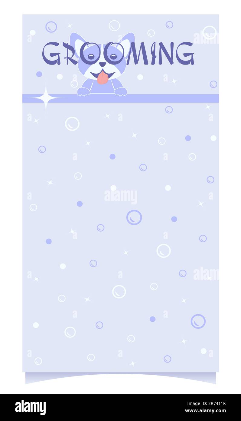 Pet care salon vertical banner template. Landing page Party invitation ...