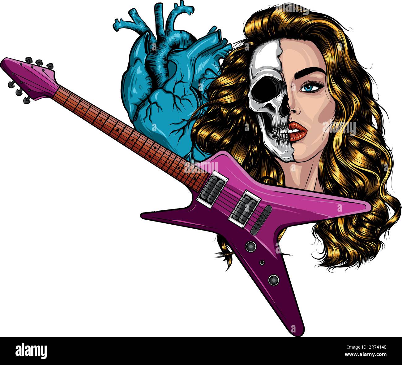 draw colorful Electric guitar vector illustration design Stock Vector ...