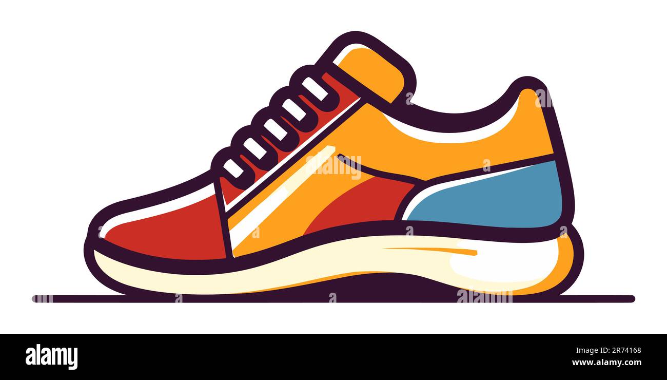 Cute sneakers. Sneakers isolated on white background. Cartoon shoes ...