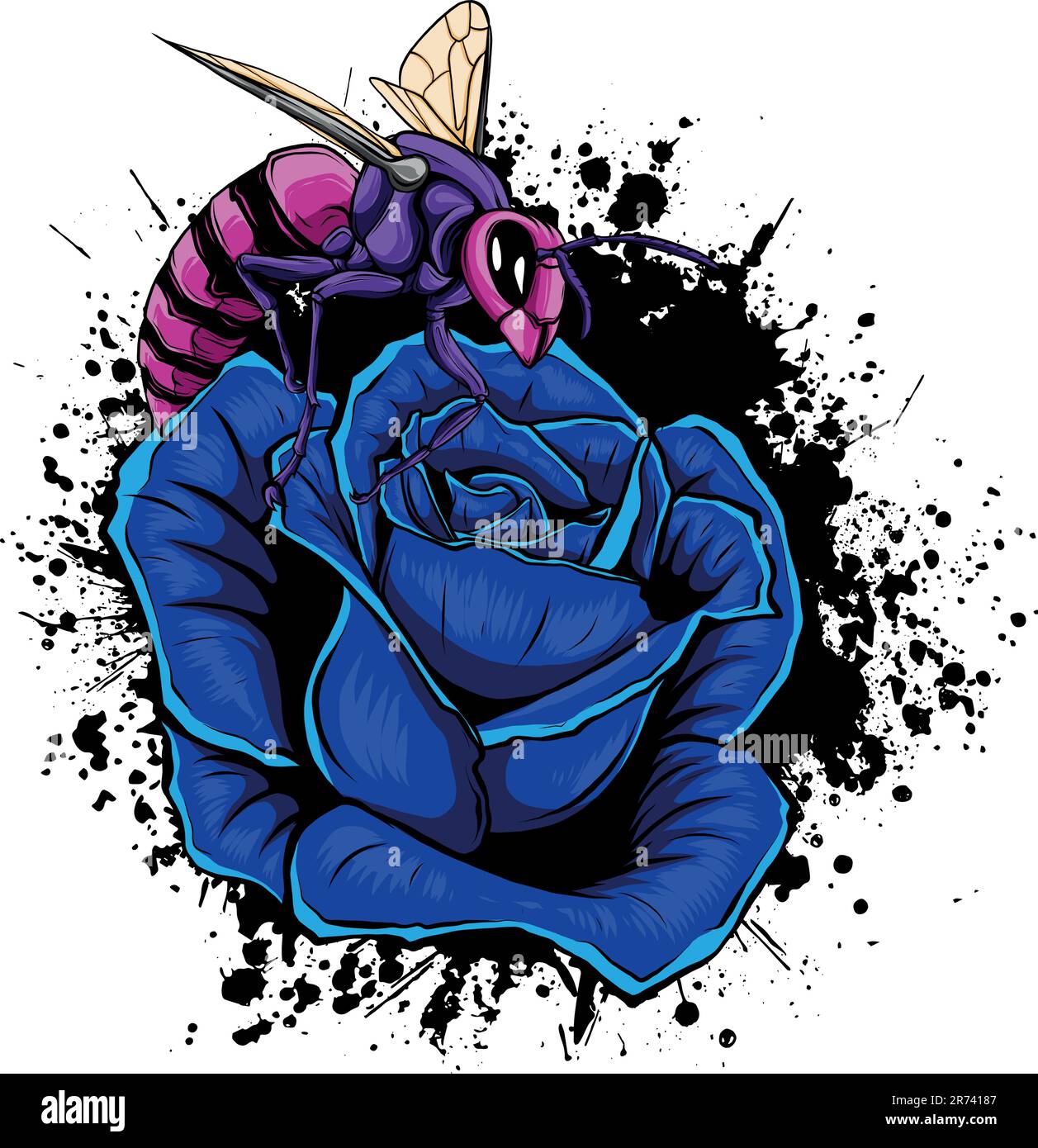 Side view bee Stock Vector Images - Alamy