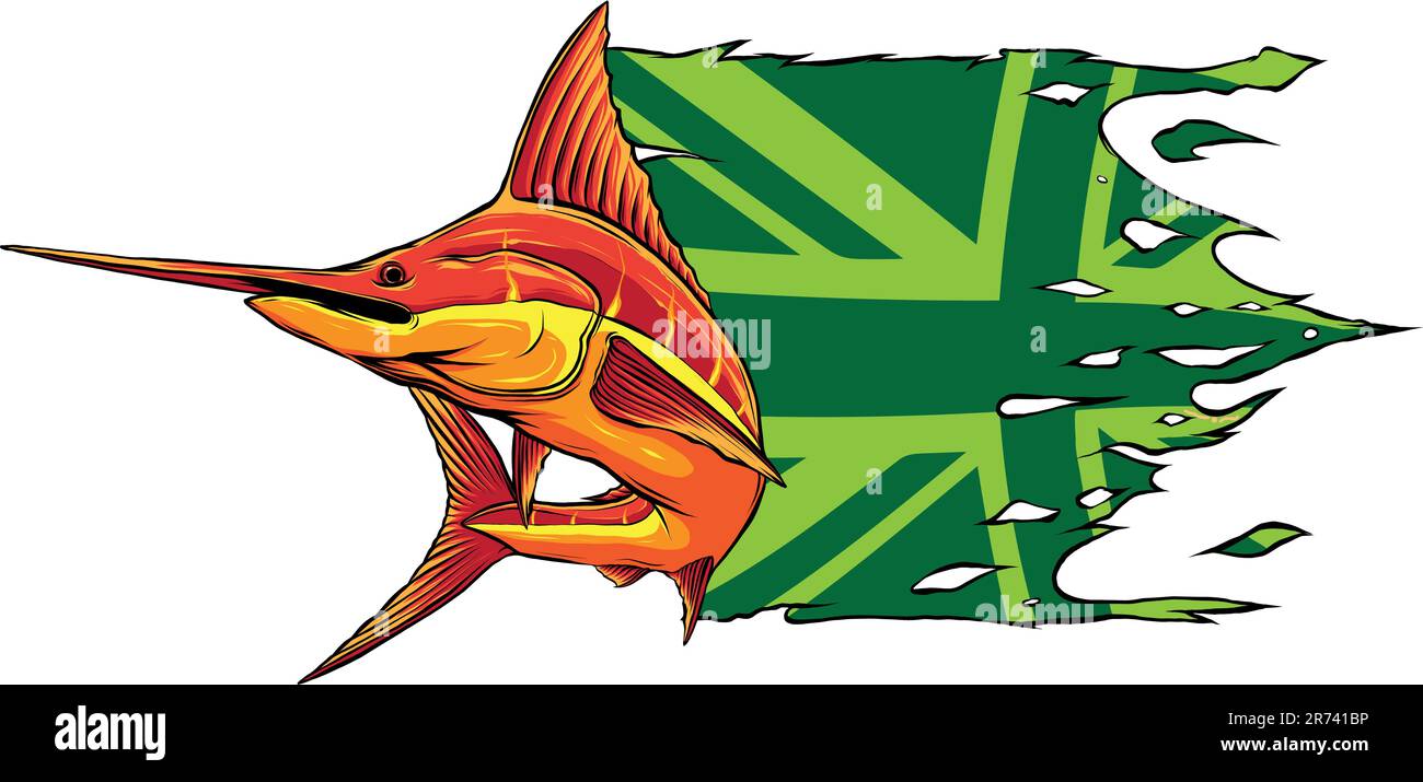 colored atlantic swordfish marlin vector illustration design Stock ...
