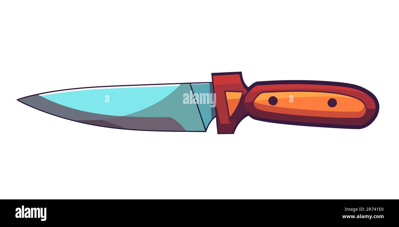 Knife in flat design. Colorful knife icon on white background. Vector ...