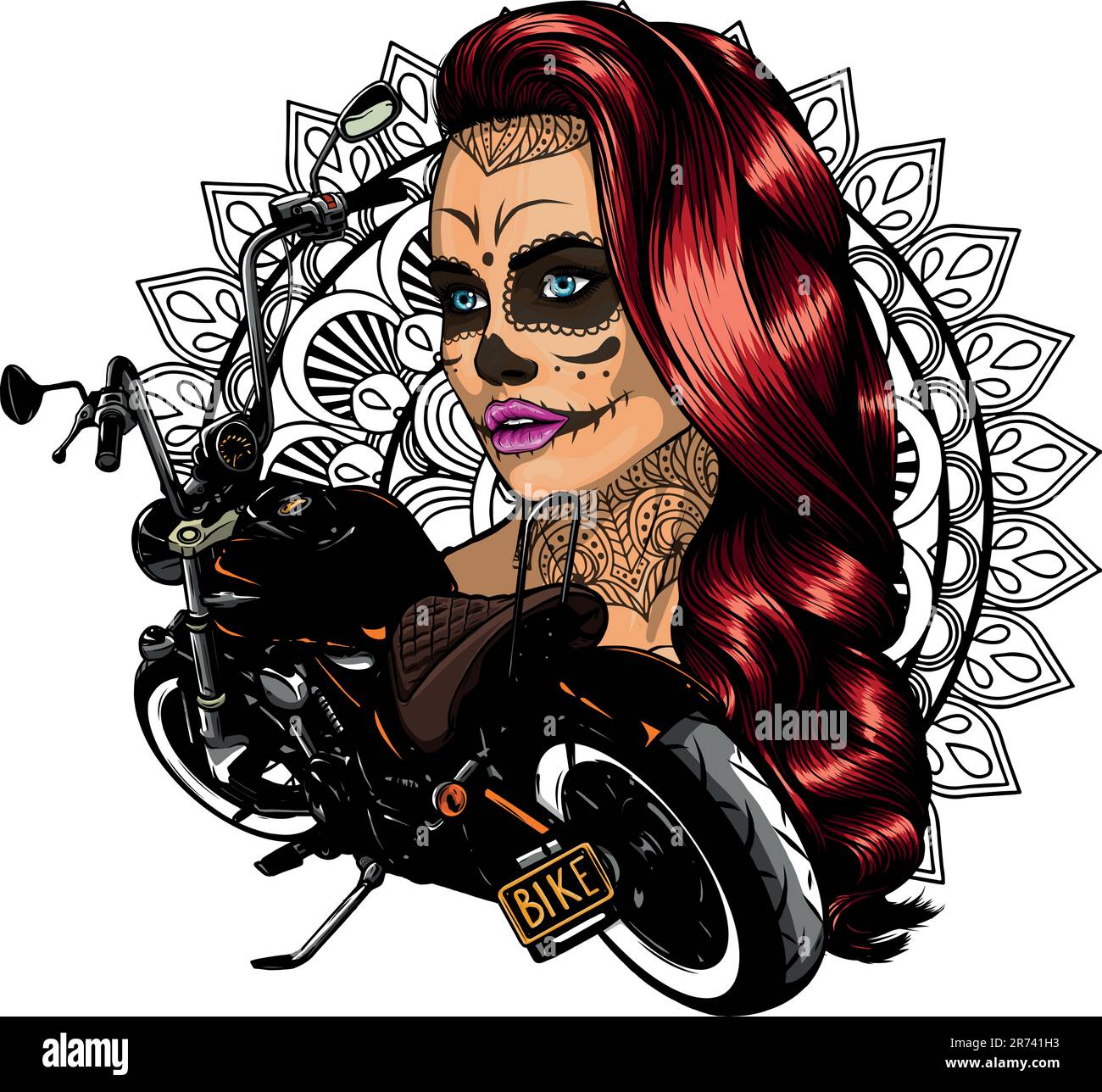 illustration of custom motorcycle chopper vector design Stock Vector ...