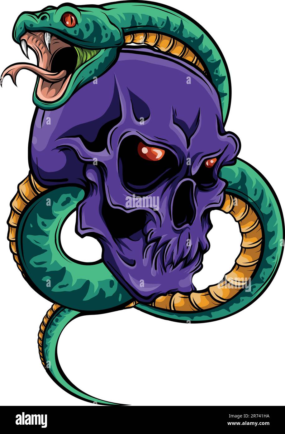 Colorful hand drawn vector illustration of snake Stock Vector Image ...