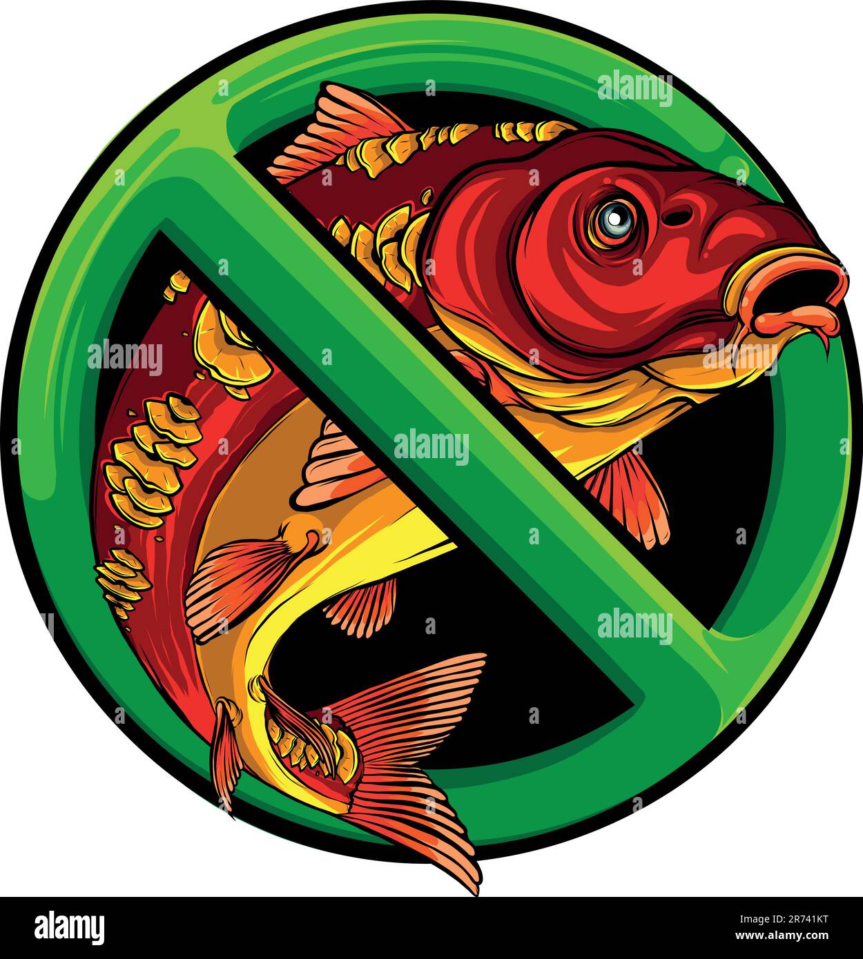 colored draw of Carp Fish Vector Illustration design Stock Vector Image ...
