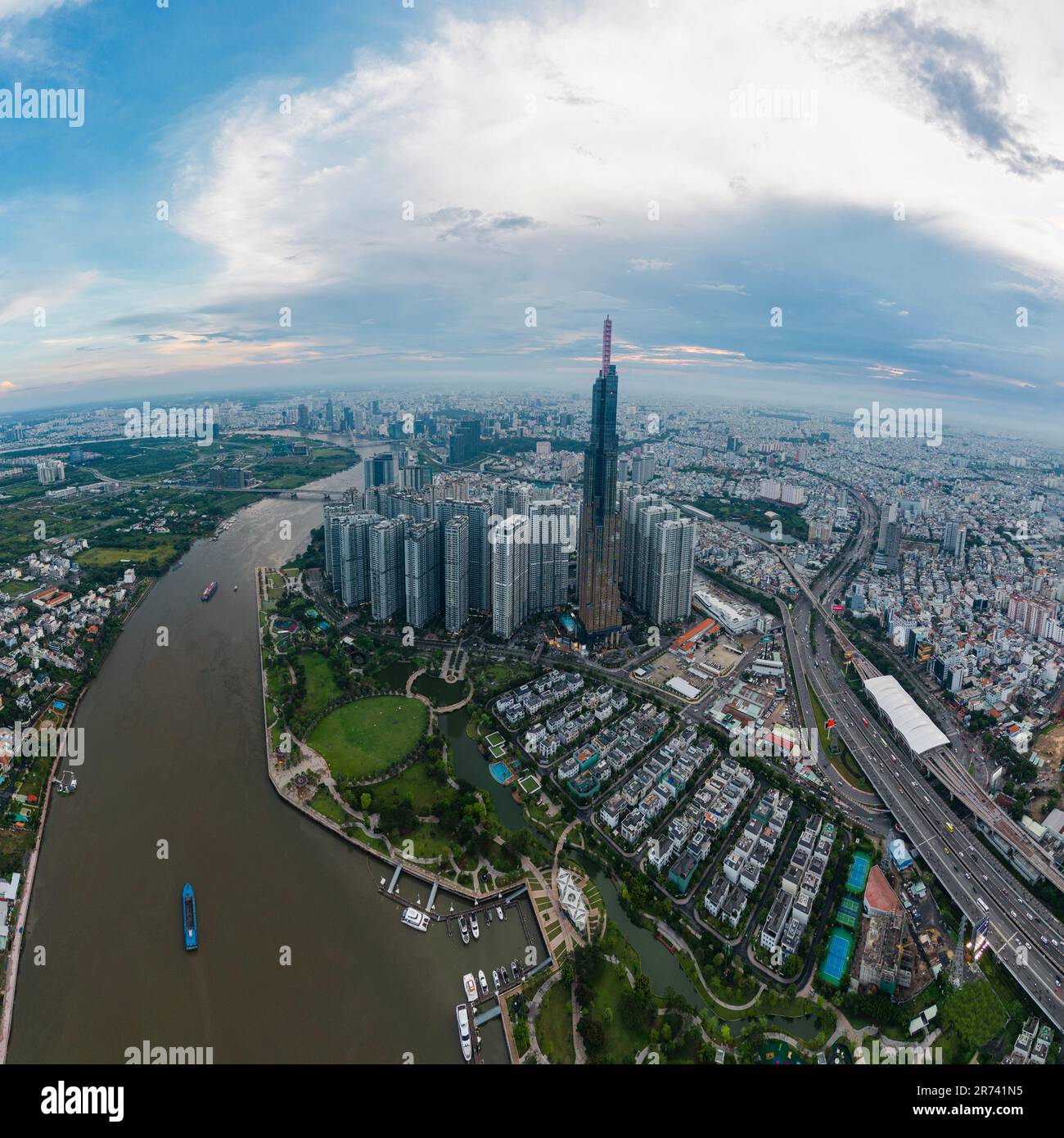 March 12, 2023: panoramic view of Landmark residential area, where 81 ...