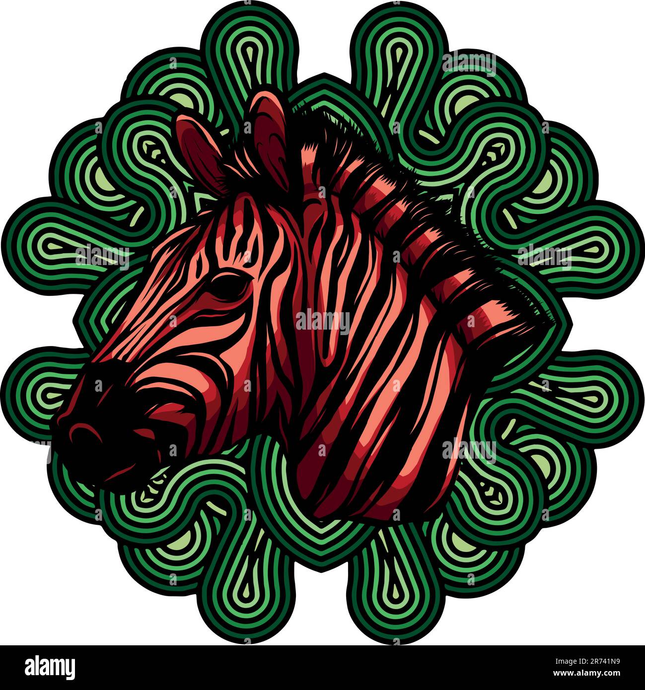 hand draw Zebra head vector illustration design Stock Vector Image ...