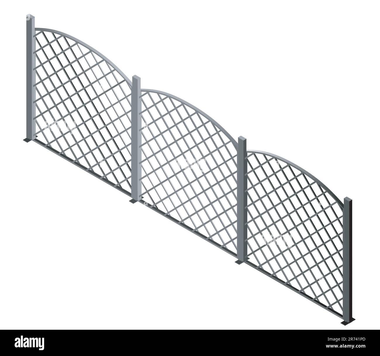 Contour Chain Link Fence Metal Wire Fence Outline Wire Grid Construction Creative Vector